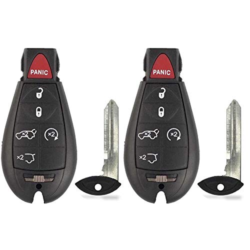 2 New Keyless Entry 5 Buttons Remote Start Car Key Fob Fobik M3N5WY783X, IYZ-C01C for Grand Cherokee & Commander