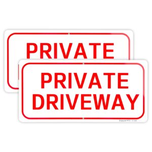 2 pack private driveway sign, 14"x 7" .04" aluminum reflective sign rust free aluminum-uv protected and weatherproof