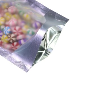 Clear Window Standup Colored Metallic Mylar Ziplock Bag (100 Pack) (Gold, Standup | 3.5oz)