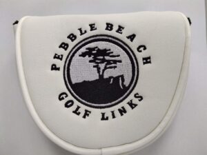 dbyan pebble beach patterned golf links magnetic mallet putter head cover for scotty cameron, taylormade, titleist, ping and mizuno putters,white