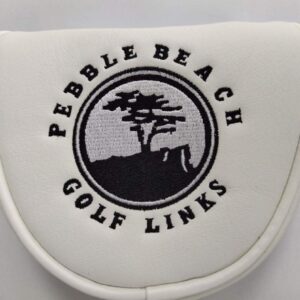 DBYAN Pebble Beach Patterned Golf Links Magnetic Mallet Putter Head Cover for Scotty Cameron, Taylormade, Titleist, Ping and Mizuno Putters,White