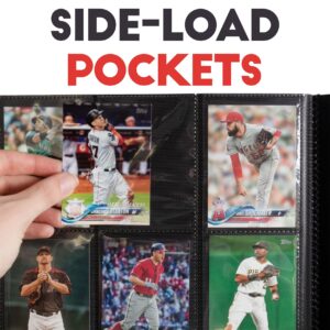 9 Pocket Baseball Card Binder | White | 20 Double-Sided Pages | 360 Side-Loading Card Protector Storage Pockets Compatible with 2.5" x 3.75" Cards, Trading Card TCG Games, Magic MTG, Pokemon, & Yugioh