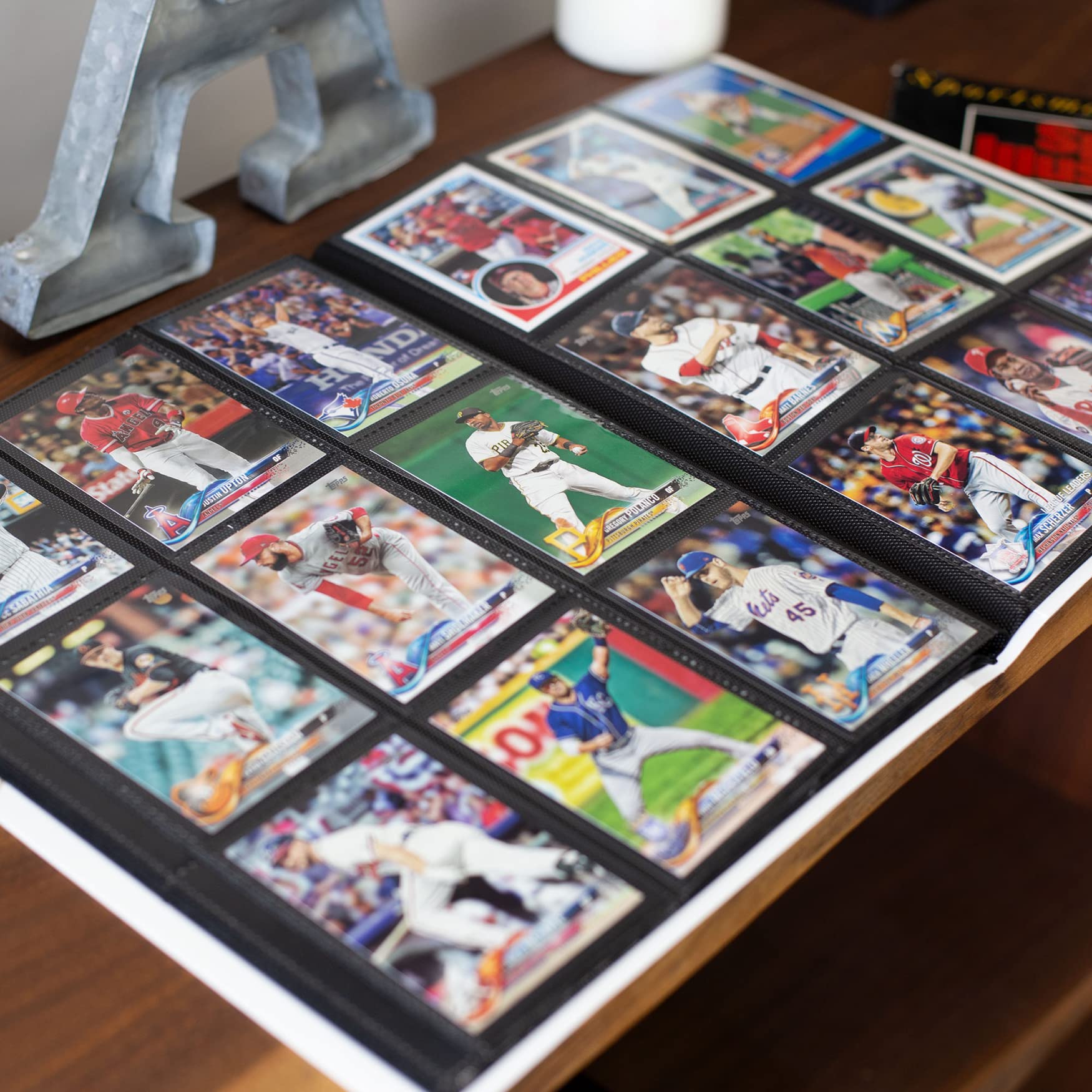 9 Pocket Baseball Card Binder | White | 20 Double-Sided Pages | 360 Side-Loading Card Protector Storage Pockets Compatible with 2.5" x 3.75" Cards, Trading Card TCG Games, Magic MTG, Pokemon, & Yugioh