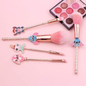 Interstellar Baby Makeup Brushes Set - 5Pcs Creative Stitch Theme Cosmetic Brushes Set, Premium Synthetic Foundation Eyeshades Brush Set Best Gift for Young Girl Women