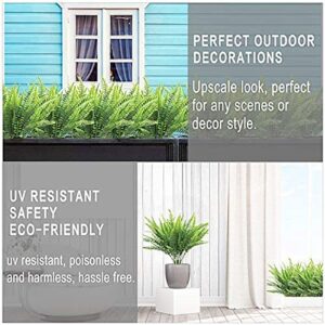 TURNMEON 20 Bundles Artificial Plants Summer Decor Fake Plants Greenery Faux Plant Boston Fern Outdoor UV Resistant Artificial Flowers Plants Outside Indoor for Home Spring Decor