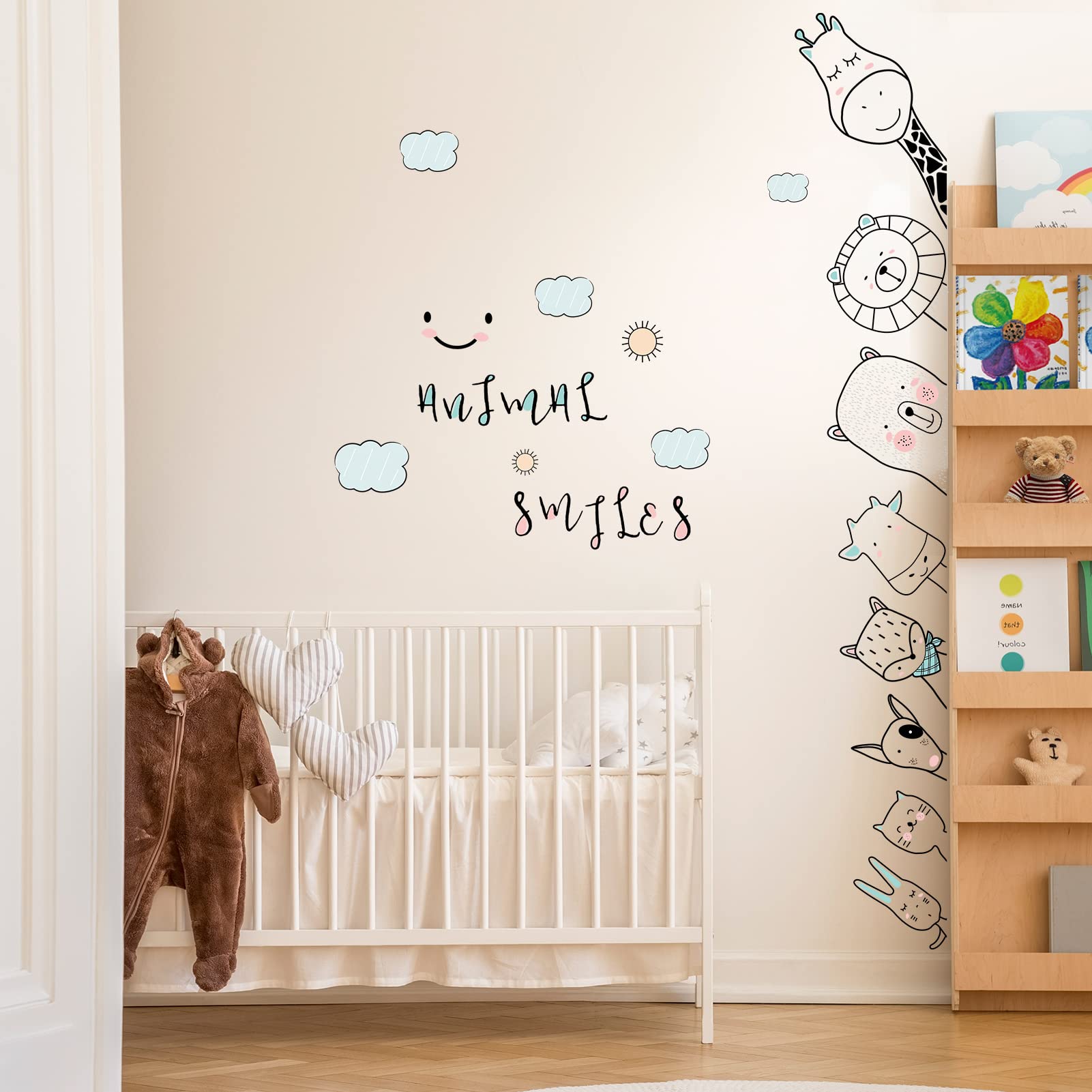 DKTIE Wall Stickers Decals for Kids Room Bedroom Baby Room Wall Decor Sticker Cute Animal Door Sticker