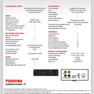 Toshiba DVD/VHS Recorder (DVR620) (Renewed)