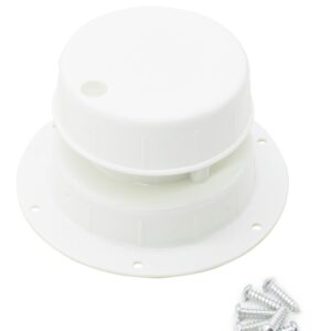 X-Haibei RV Plumbing Vent Cap Roof Sewer Vent Cover Cap Replacement White Plastic for Trailer Camper 1 to 2 3/8 inch O.D. Pipe with Screws