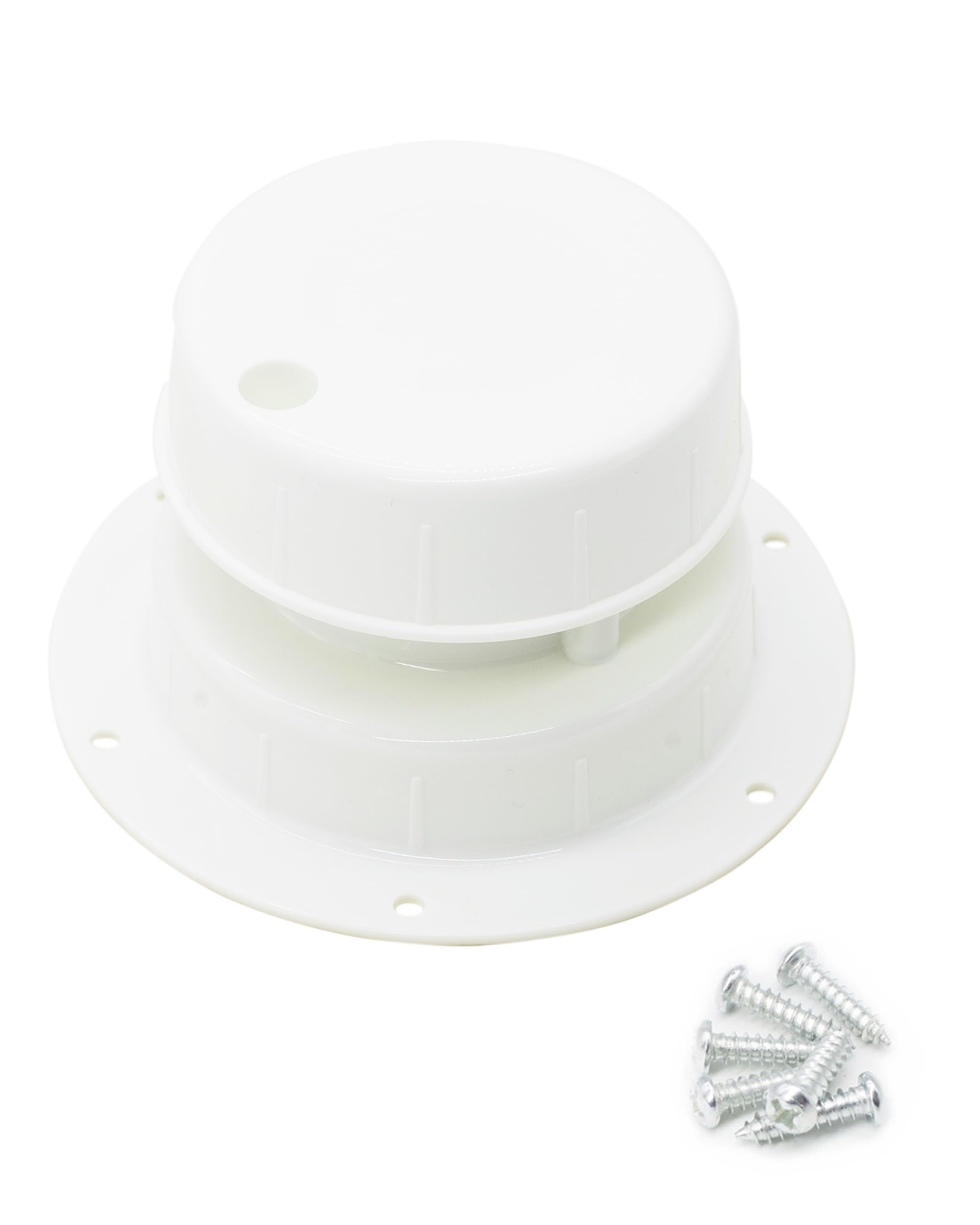 X-Haibei RV Plumbing Vent Cap Roof Sewer Vent Cover Cap Replacement White Plastic for Trailer Camper 1 to 2 3/8 inch O.D. Pipe with Screws