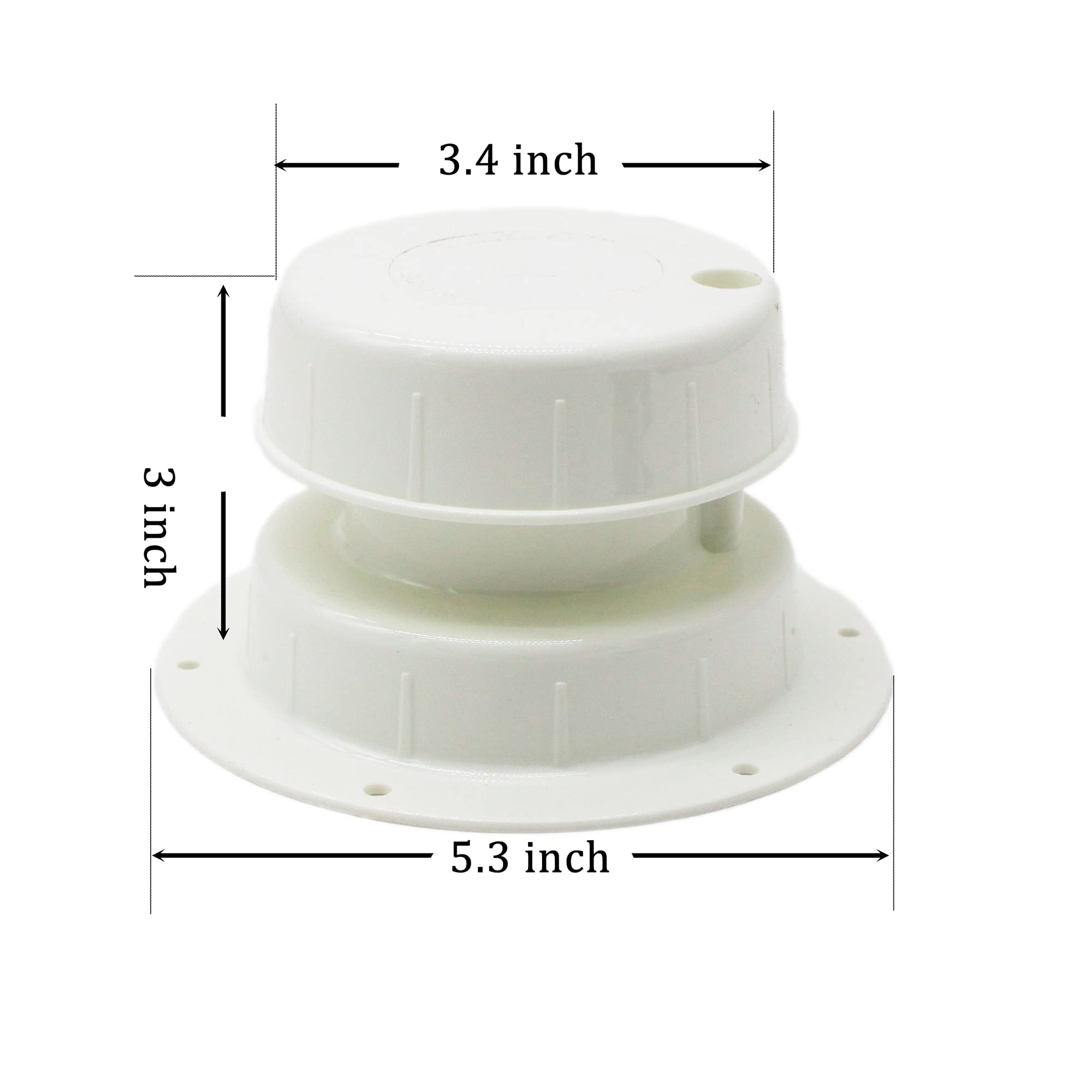 X-Haibei RV Plumbing Vent Cap Roof Sewer Vent Cover Cap Replacement White Plastic for Trailer Camper 1 to 2 3/8 inch O.D. Pipe with Screws