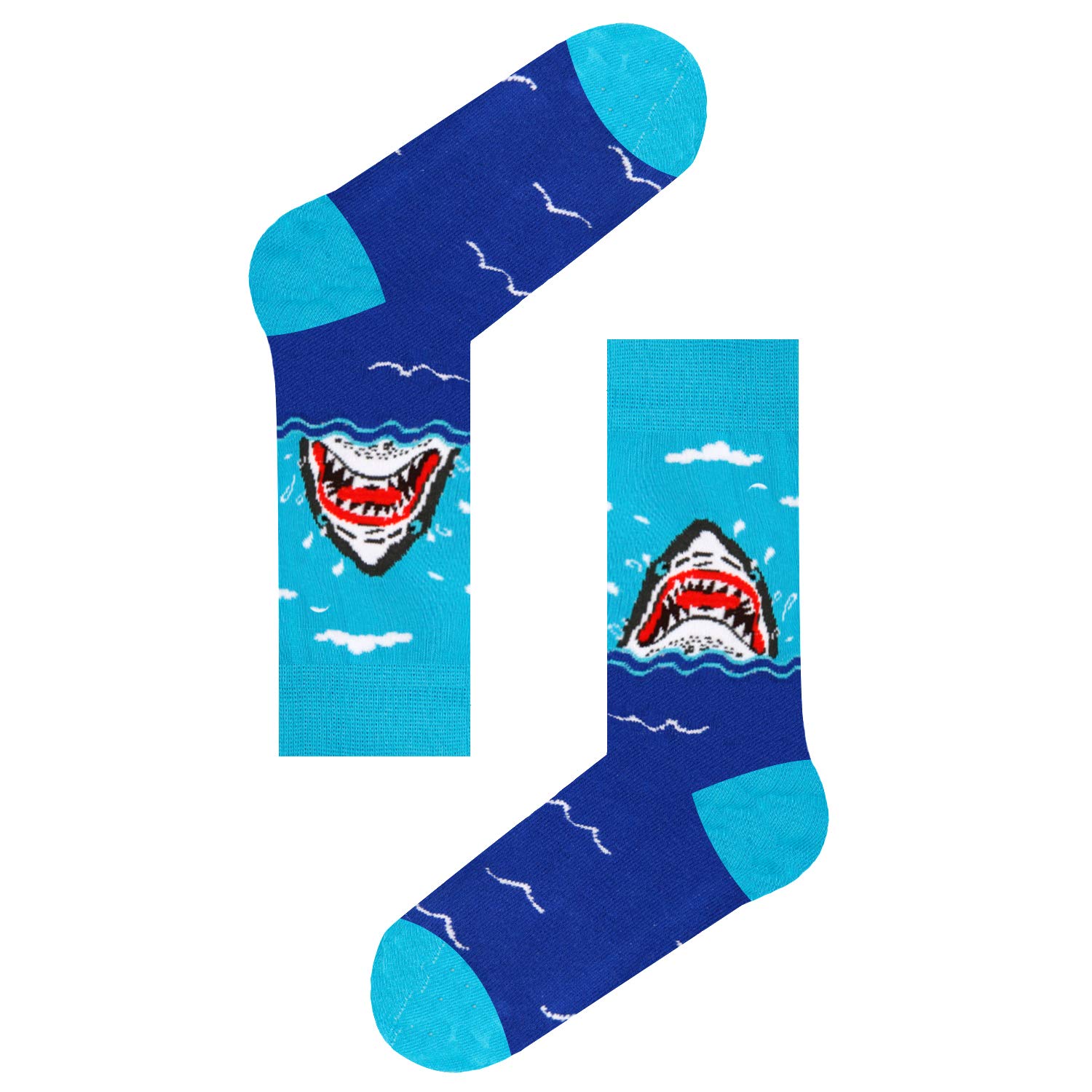 HAPPYPOP Crazy Kids Socks Fun Socks for Boys, Kids Boys Socks Childrens Socks Shark Gifts Shark Socks for Kids Boys 7-10 Years