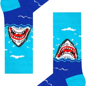 HAPPYPOP Crazy Kids Socks Fun Socks for Boys, Kids Boys Socks Childrens Socks Shark Gifts Shark Socks for Kids Boys 7-10 Years