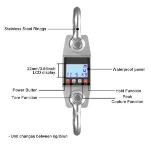 Hyindoor Digital Hanging Scale 3000kg/6000lb Industrial Heavy Duty Smart High Accuracy Electronic Crane Scale