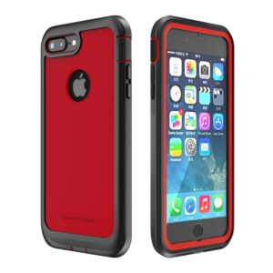 impactstrong iphone 7 plus/iphone 8 plus case, ultra protective case with built-in clear screen protector full body cover for iphone 7 plus/iphone 8 plus (red)