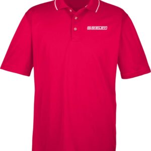 Ford Mustang Shelby Crest Pocket Print Two Tone Polo, Red 4XL