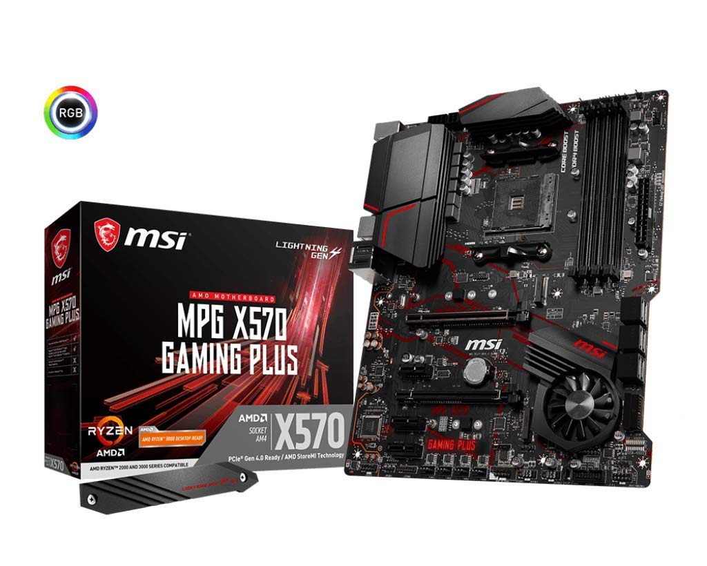 MSI MPG X570 GAMING PLUS Motherboard (AMD AM4, PCIe 4.0, DDR4, SATA 6Gb/s, M.2, USB 3.2 Gen 2, HDMI, ATX)