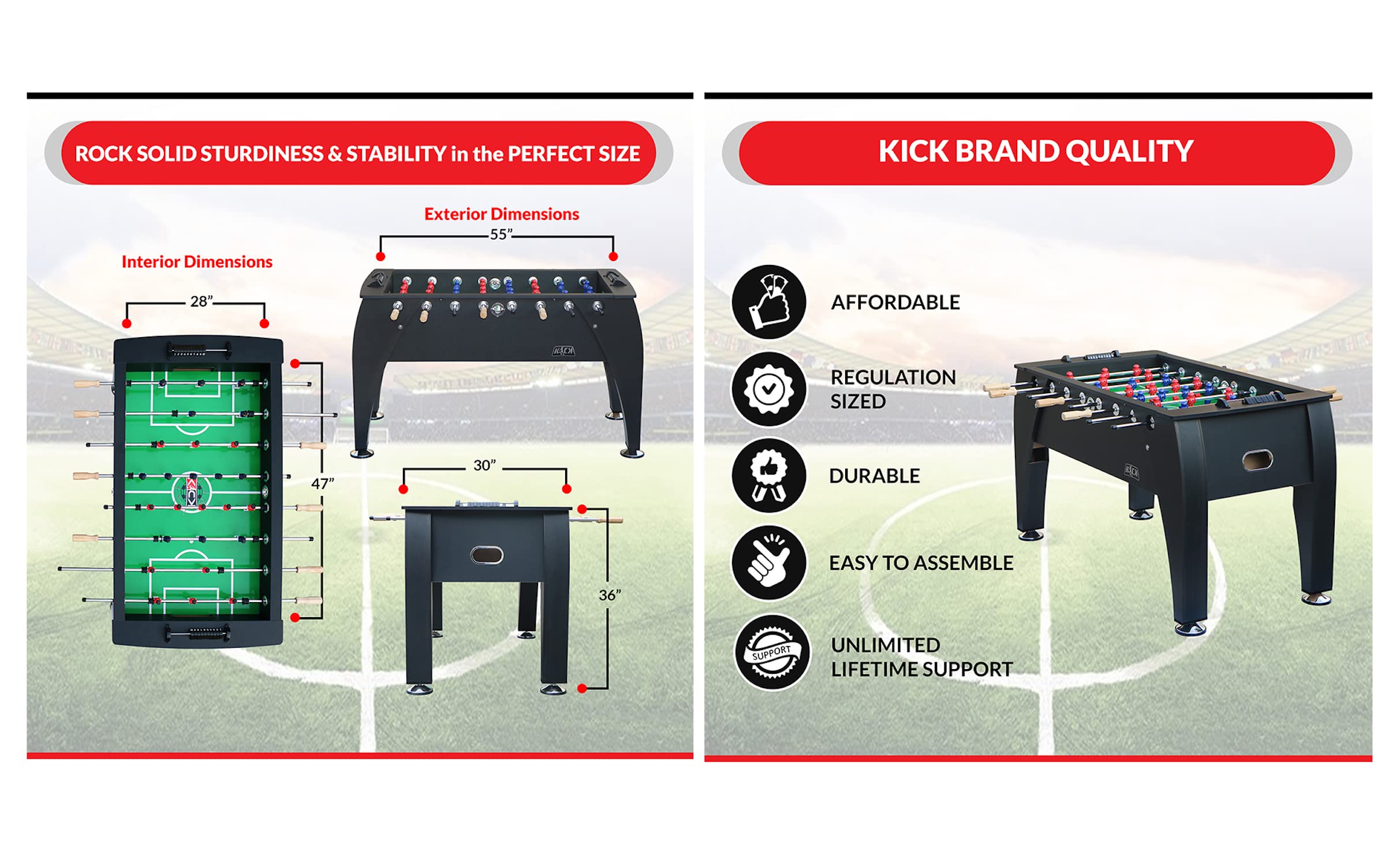 KICK Legend 55" Foosball Table