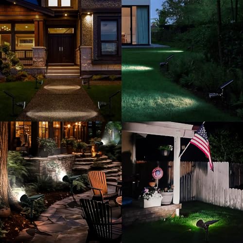 OSORD Solar Lights Outdoor, Waterproof 18 LED 2-in-1 Solar Spot Lights Dusk to Dawn Solar Landscape Spotlights Bright Solar Uplight Adjustable Solar Panel for Flag Pole Garden Yard, 4pack(Cool White)