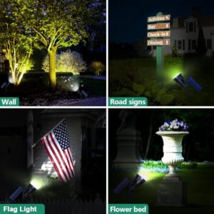 OSORD Solar Lights Outdoor, Waterproof 18 LED 2-in-1 Solar Spot Lights Dusk to Dawn Solar Landscape Spotlights Bright Solar Uplight Adjustable Solar Panel for Flag Pole Garden Yard, 4pack(Cool White)