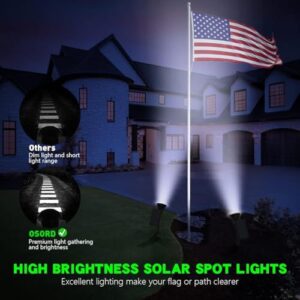 OSORD Solar Lights Outdoor, Waterproof 18 LED 2-in-1 Solar Spot Lights Dusk to Dawn Solar Landscape Spotlights Bright Solar Uplight Adjustable Solar Panel for Flag Pole Garden Yard, 4pack(Cool White)