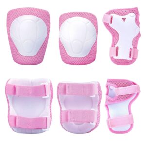 Knee Pads for Kids Knee pads and Elbow Pads Toddler Protective Gear Set Kids Elbow Pads and Knee Pads for Girls Boys with Wrist Guards 3 in 1 for Skating Cycling Bike Rollerblading Scooter [Upgraded]