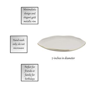 Creative Brands Table Sugar Ceramic Lunch/Salad Plate, Medium, Grey