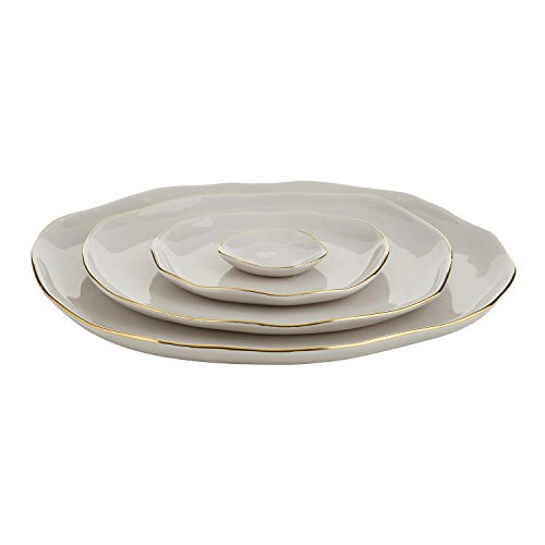 Creative Brands Table Sugar Ceramic Lunch/Salad Plate, Medium, Grey