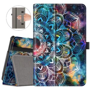 vori case for all-new fire 7 tablet (9th generation, 2019 release), folio smart cover with auto wake/sleep (mandala galaxy)