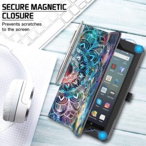 VORI Case for All-New Fire 7 Tablet (9th Generation, 2019 Release), Folio Smart Cover with Auto Wake/Sleep (Mandala Galaxy)