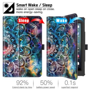 VORI Case for All-New Fire 7 Tablet (9th Generation, 2019 Release), Folio Smart Cover with Auto Wake/Sleep (Mandala Galaxy)