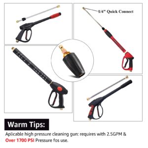 Pressure Washer Tips Turbo Nozzle Pressure Washer 3000 PSI Max Rotating Pressure Washer Nozzle with 2PCS 1/4'' Quick Connect for Cleaning Brick, Concrete, and Vinyl Surfaces…