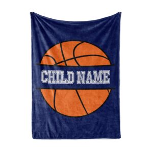 personalized custom basketball fleece and sherpa throw blanket for kids youth basket ball indoor outdoor blankets boys girls toddler mini hoop fans toys apparel