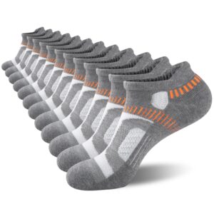 heatuff mens athletic ankle socks moisture wicking cushion running low cut sock 6 pack