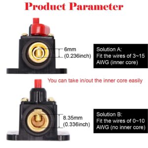 2 Piece 50A Circuit Breaker 12V with Manual Reset,50 amp Inline Fuse 0-8 Gauge for Car Audio Marine Boat Stereo Switch Inverter Replace Fuses