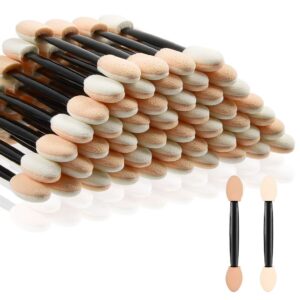 morgles eyeshadow applicators, 50pcs eyeshadow brush 2.4 inch eye shadow applicator sticks double sided, makeup applicator for women girls, black