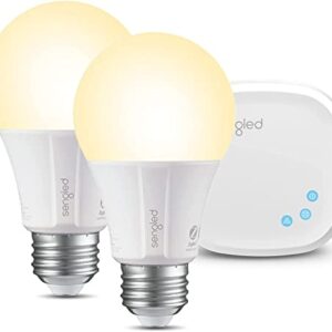 Sengled Smart Light Bulb Starter Kit, Smart Bulbs that Work with Alexa, Google Home, 2700K Soft White Alexa Light Bulbs, A19 E26 Dimmable Bulbs 800LM, 9 (60W Equivalent), 2 Bulbs with Hub, New