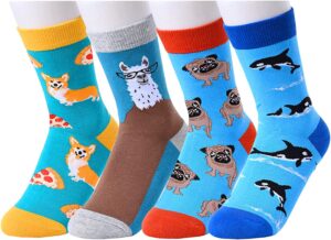 happypop novelty silly crazy little boys socks kids animal socks, funny gifts for teen boys corgi gifts 7 to 10 years