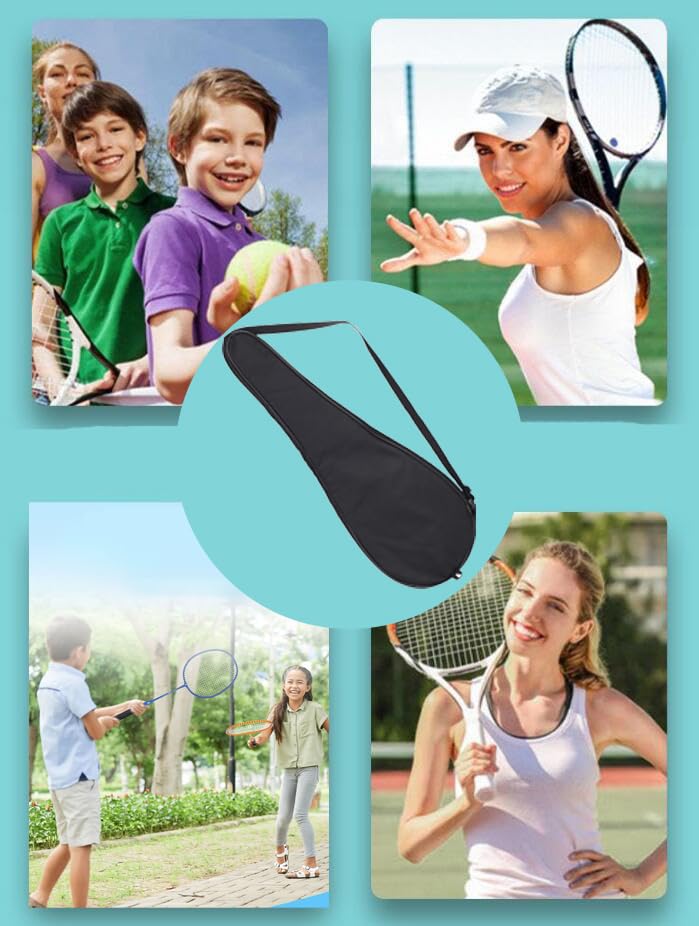 ITODA Single Badminton Racket Cover Bag, Waterproof Portable Paddle Carry Case with Adjustable Shoulder Strap Outdoor Sports Storage Dustproof Bag