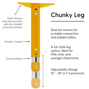 Factory Direct Partners 10087-GYYE Kidney Activity School and Classroom Kids Table (48" x 72"), Toddler Legs, Adjustable Height 15-24" - Gray Top and Yellow Edge