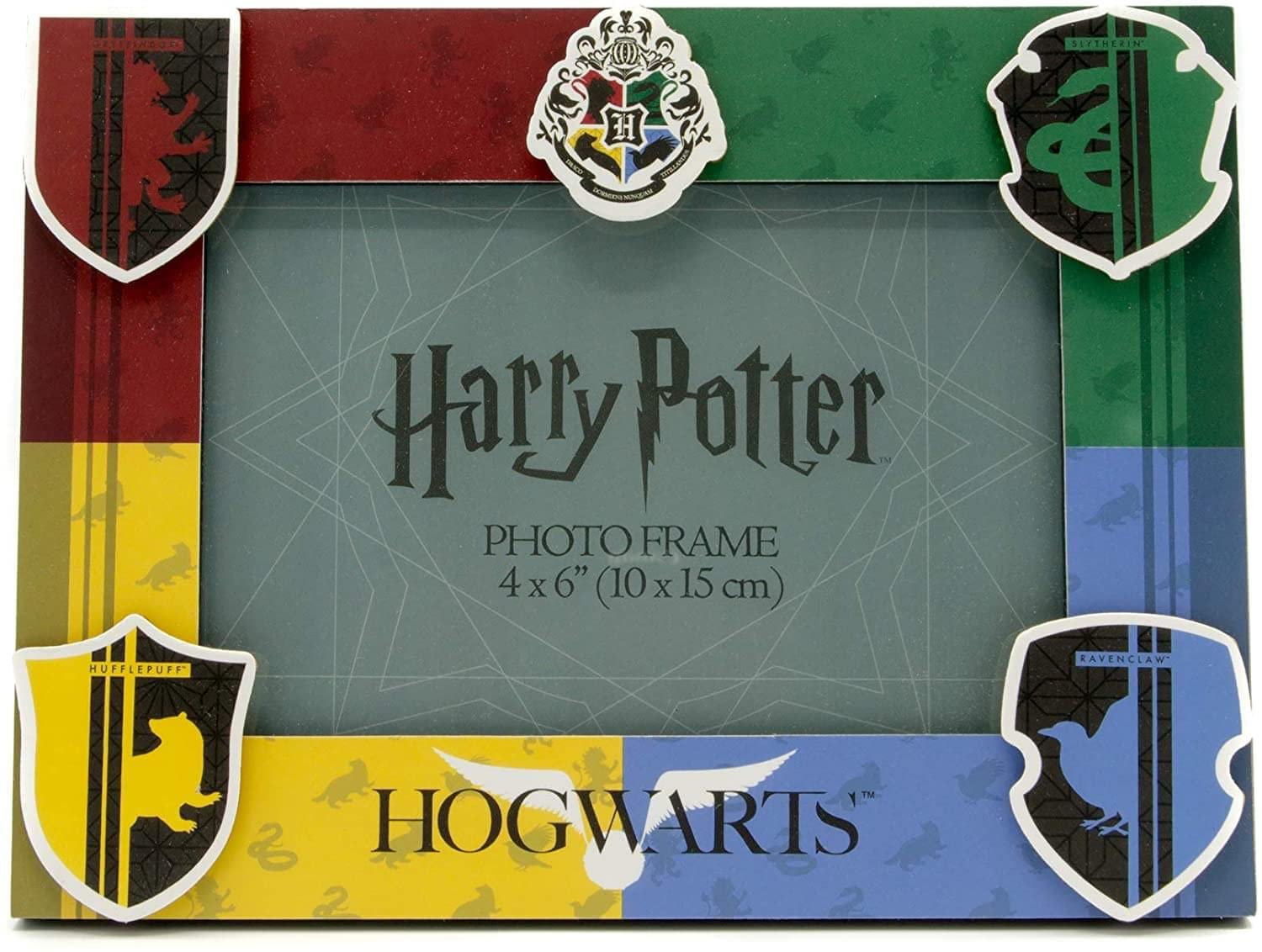 Silver Buffalo Harry Potter Hogwarts House Pride 3D MDF Photo Frame, 4 x 6 Inches