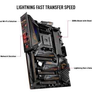 MSI MEG X570 ACE Motherboard (AMD AM4, DDR4, PCIe 4.0, SATA 6Gb/s, M.2, USB 3.2 Gen 2, AX Wi-Fi 6, 2.5G LAN, ATX)