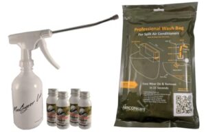 airconcare organic air conditioner cleaning kit concentrate 4 x standard wash/air conditioner cleaner for split ductless