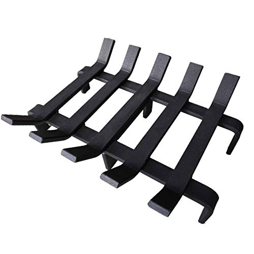 Hi-Flame Log Grate Heavy Duty Solid Steel Burning Fireplace Wood Stove Firewood Holder, 13 INCH, 13 x 10 x 4 Inch Matt Black