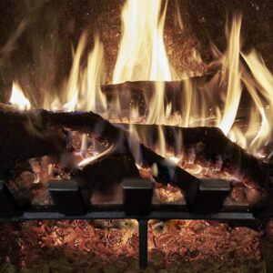 Hi-Flame Log Grate Heavy Duty Solid Steel Burning Fireplace Wood Stove Firewood Holder, 13 INCH, 13 x 10 x 4 Inch Matt Black