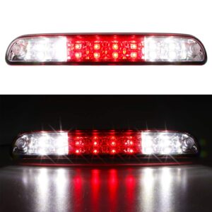 for ford explorer/f-250 f-350 super duty/ranger/mazda b series 3rd third brake cargo light center high mount dual row led lamp tail light electroplating housing (red)