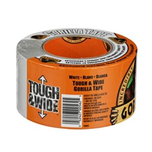 Gorilla Tough & Wide Duct Tape, 2.88" x 25 yd, White, (Pack of 4)