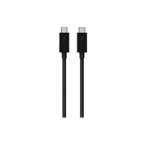 belkin thunderbolt 3 cable (usb-c to usb-c) - usb c cable for macbook air, galaxy, apple tv & more, fast charging up to 100w, made for usb-c, thunderbolt 3 devices & 5k/ultra hd - 2.6ft/0.8m - black