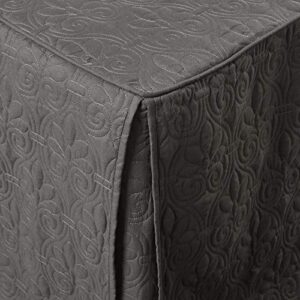 Madison Park Quebec Split Corner Quilted Bedspread Classic Traditional Design All Season, Lightweight, Bedding Set, Matching Shams, Queen(60" x80+24D), Damask Quilted Dark Grey 3 Piece