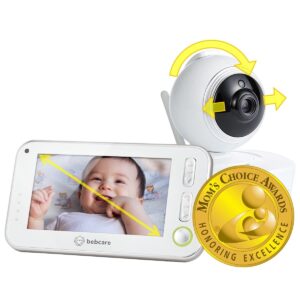 bebcare motion - smart video baby monitor: 4.3" ultra-clear screen, 360° pan-and-tilt camera, temperature sensor, motion and sound alert, auto baby tracking camera (without breathing sensor mat)