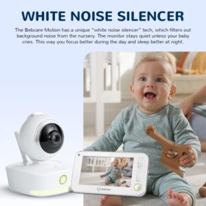 Bebcare Motion - Smart Video Baby Monitor: 4.3" Ultra-Clear Screen, 360° Pan-and-Tilt Camera, Temperature Sensor, Motion and Sound Alert, Auto Baby Tracking Camera (Without Breathing Sensor Mat)